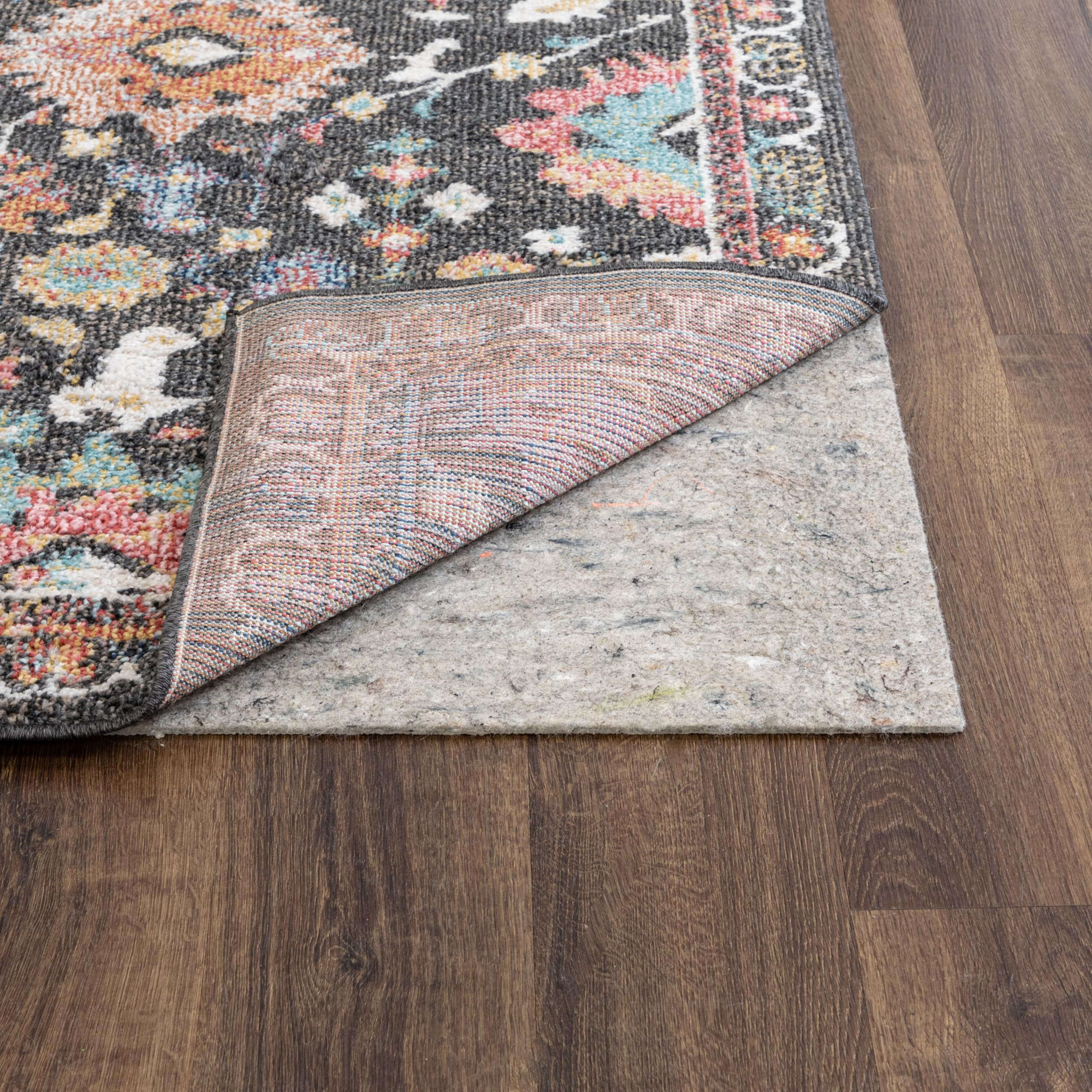 Symple Stuff Dual Surface Rug Pad Utility Solid Grey Rug Pad, 1/4 ...