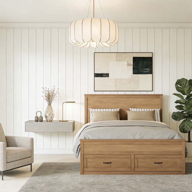 Latitude Run® Elegant Wood Storage Bed,No Box Spring Needed | Wayfair