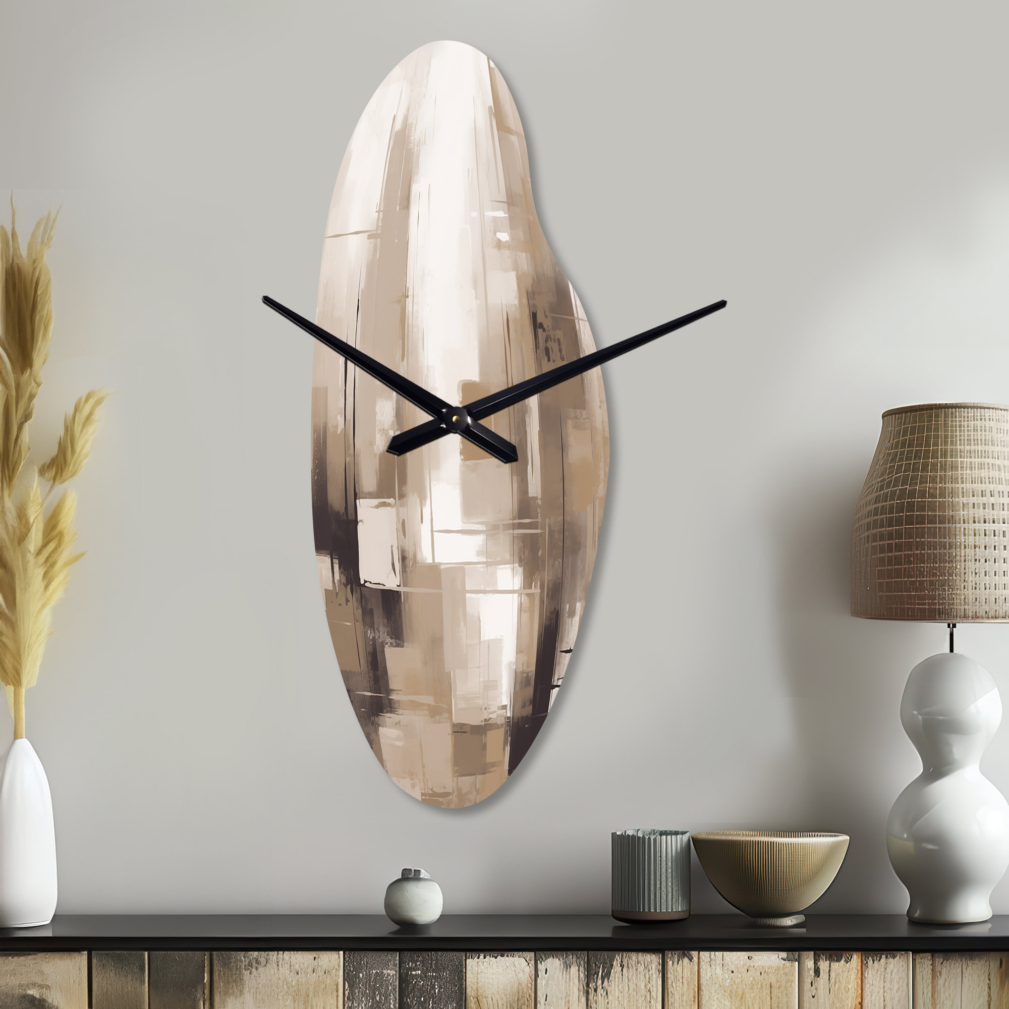 East Urban Home Karne Cubism Beige Synergy - Asymmetrical Abstract ...