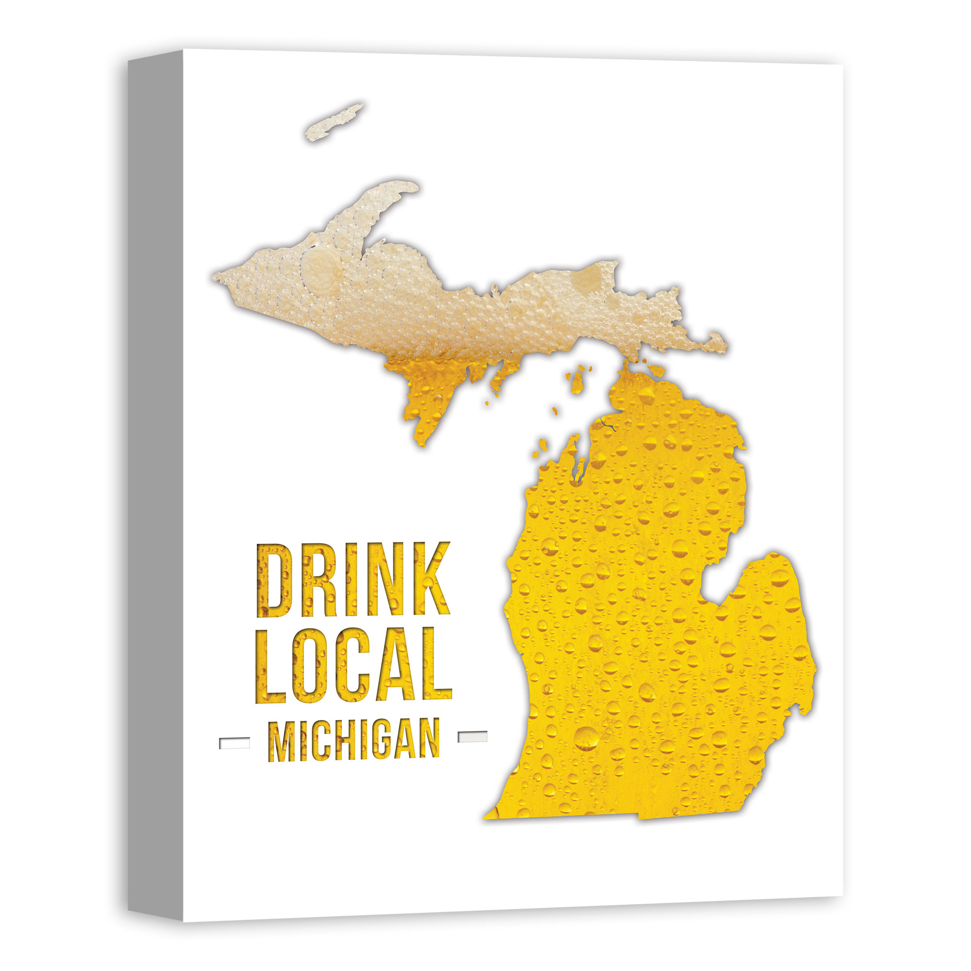 Wrought Studio 'Michigan Drink Local Beer' Graphic Art Print on Canvas ...