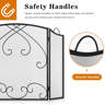 TIFONE 48" W x 29" H New Version 3-Panel Fireplace Screen with Handles ...