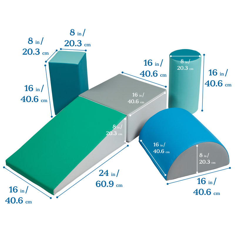 ECR4Kids SoftZone Climb and Crawl Playset, Building Blocks, 5-Piece ...