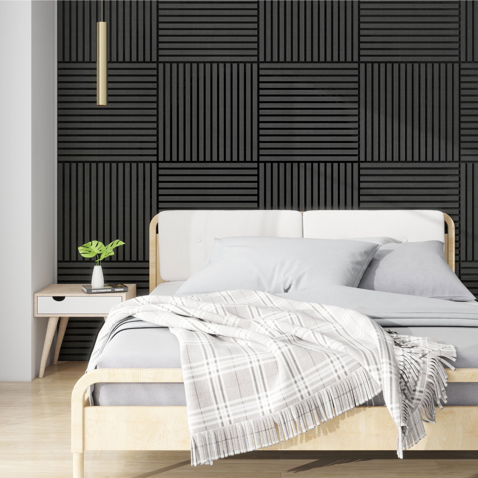 Upick 4-Pack MDF Acoustic Wall Panels - Sound Absorbing & Soundproof ...