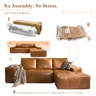 Ebern Designs Modular Deep Seat Faux Wax Leather Modern L-shaped ...