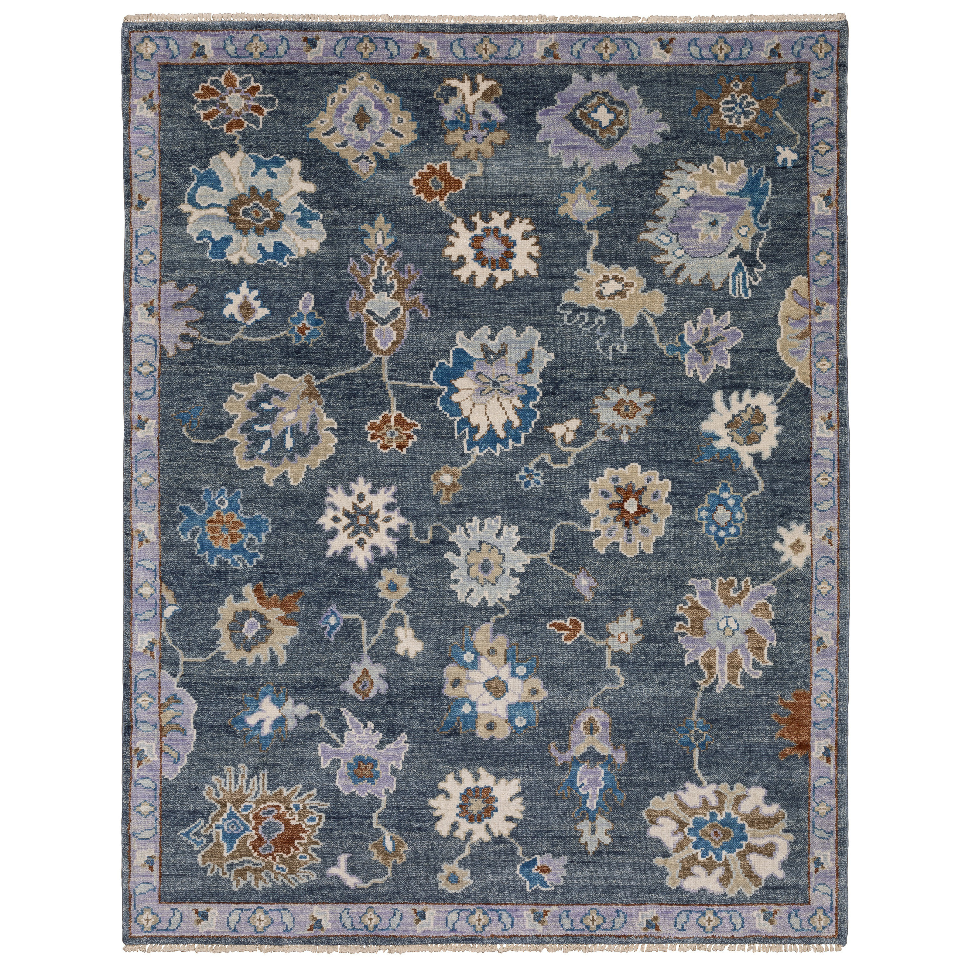 Bungalow Rose Gowen Traditional Oriental Blue/ Multi Hand-made Wool ...