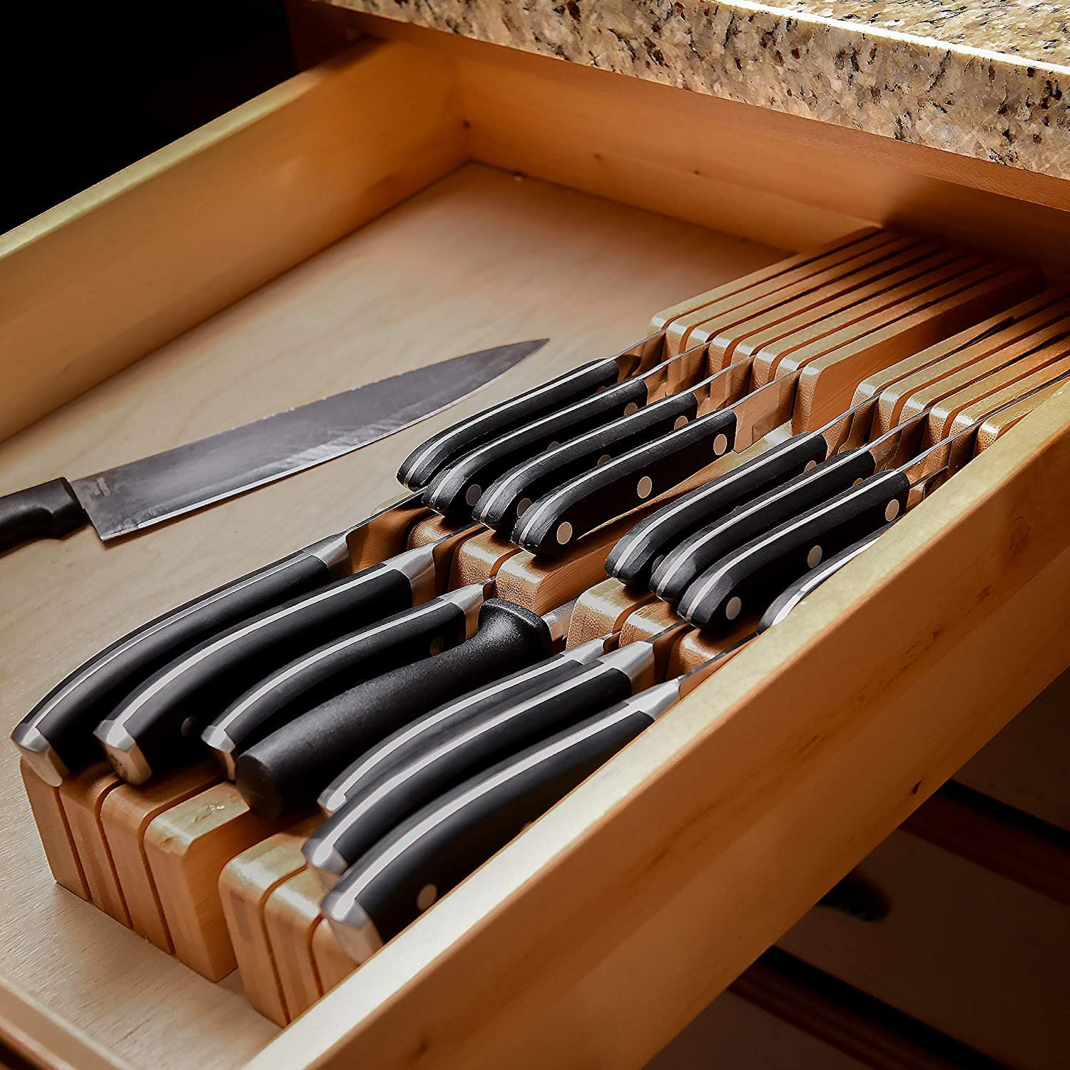 X－MAX FURNITURE Knife Organizer For Kitchen Drawer, Knife Drawer ...
