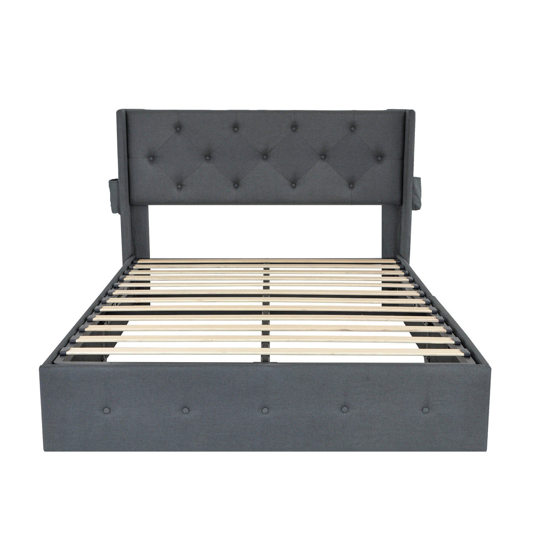 Latitude Run® Lift Storage Bed, Modern Design, Wingback Headboard ...