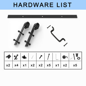 ARK DESIGN Glass and Manufactured Wood Barn Door with Installation ...