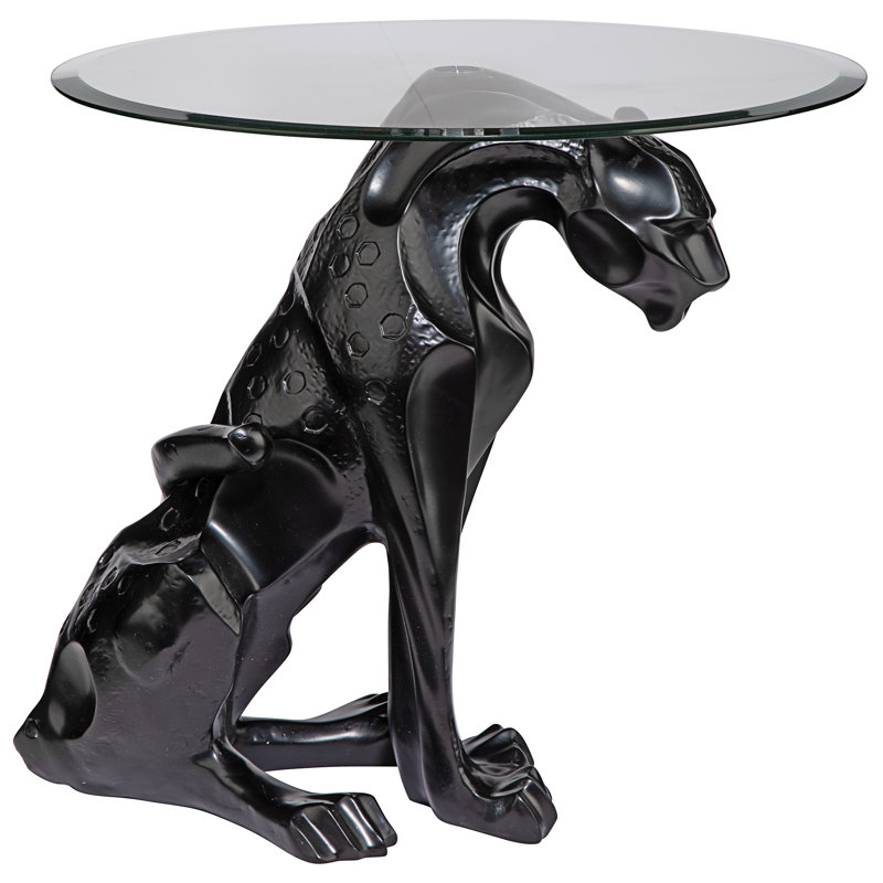 Design Toscano Black Jaguar Figurine End Table & Reviews | Wayfair