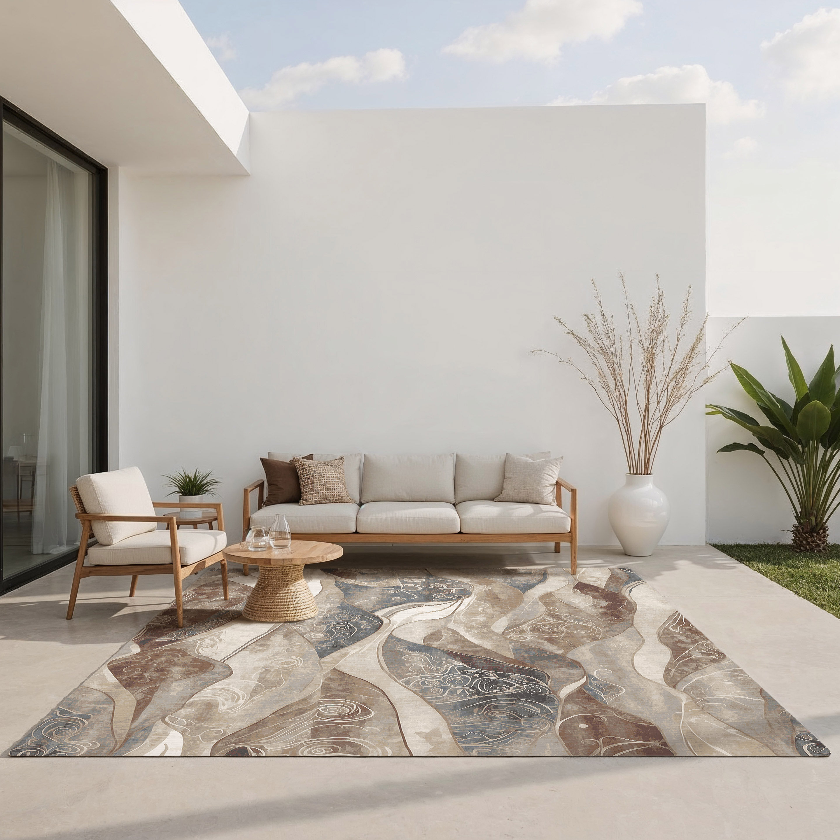 Wrought Studio™ Hazy Mirage Indoor And Outdoor Area Rug | Wayfair