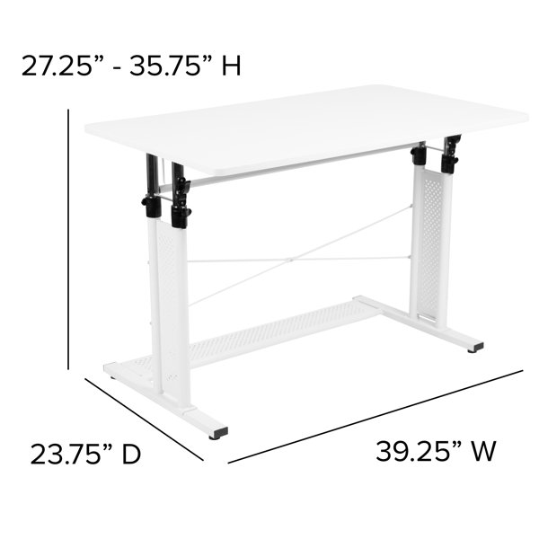 Ebern Designs Latitude Height Adjustable (27.25-35.75"H) Sit to Stand ...