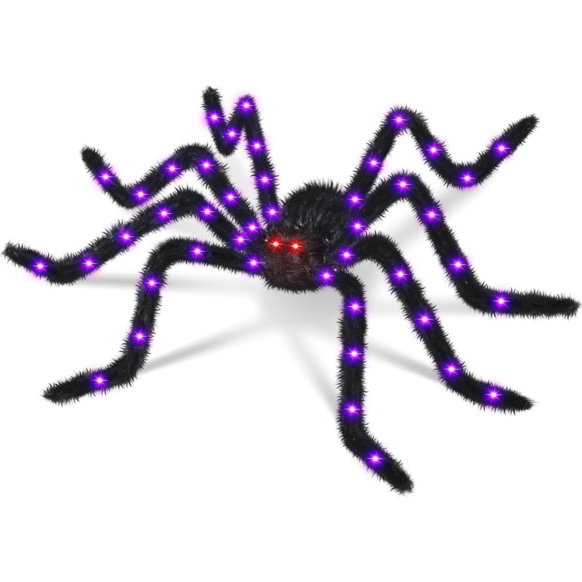Mercer41 Halloween Decorations Giant Spider 38LED Light Up Hairy Scary ...