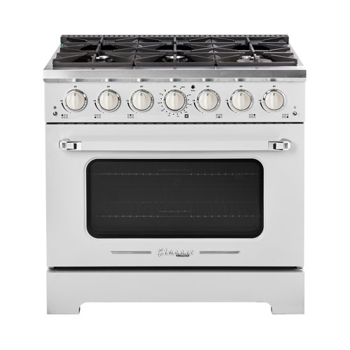 Unique Classic Retro 36" 6-Burner 5.2 cu. ft. Freestanding Gas Range ...