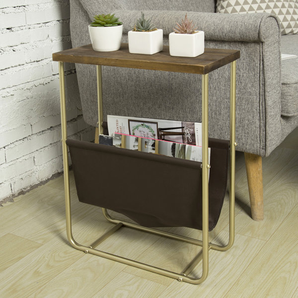 Mercer41 Sabbag Metal Side Table Magazine Rack | Wayfair