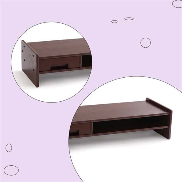 Hokku Designs Desktop Computer Monitor Riser With Storage | Wayfair