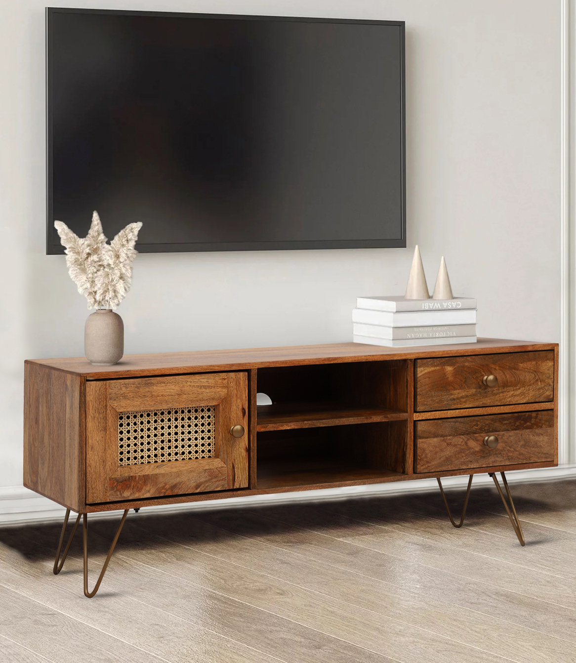 Union Rustic Chetram Rattan TV Stand with Drawer up to 43" | Wayfair.co.uk