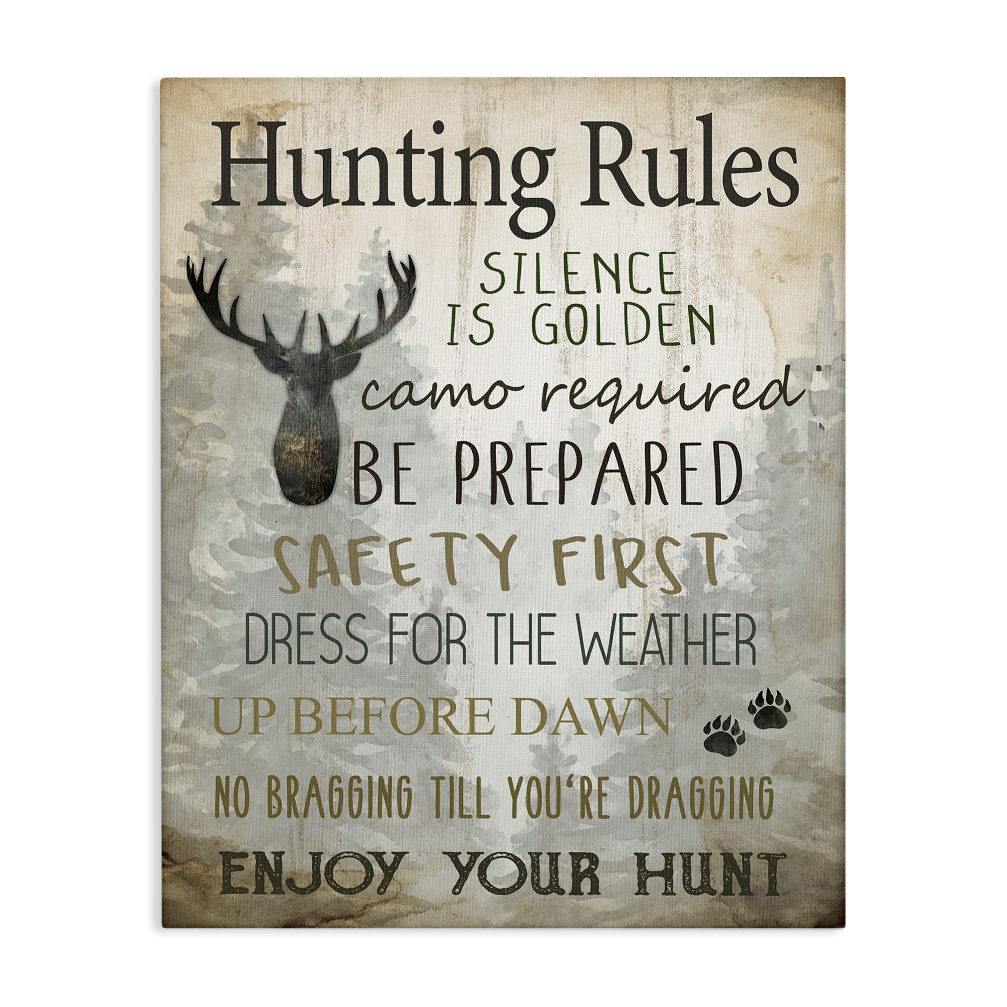 Trinx Rustic Hunting Rules Canvas Wall Art by Kim Allen | Wayfair