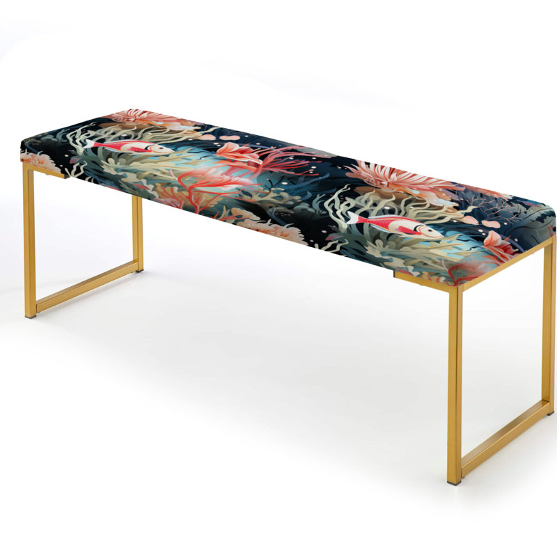 Design Art Coral Reef Beauty Coastal Pattern - Coastal Upholstered Gold ...