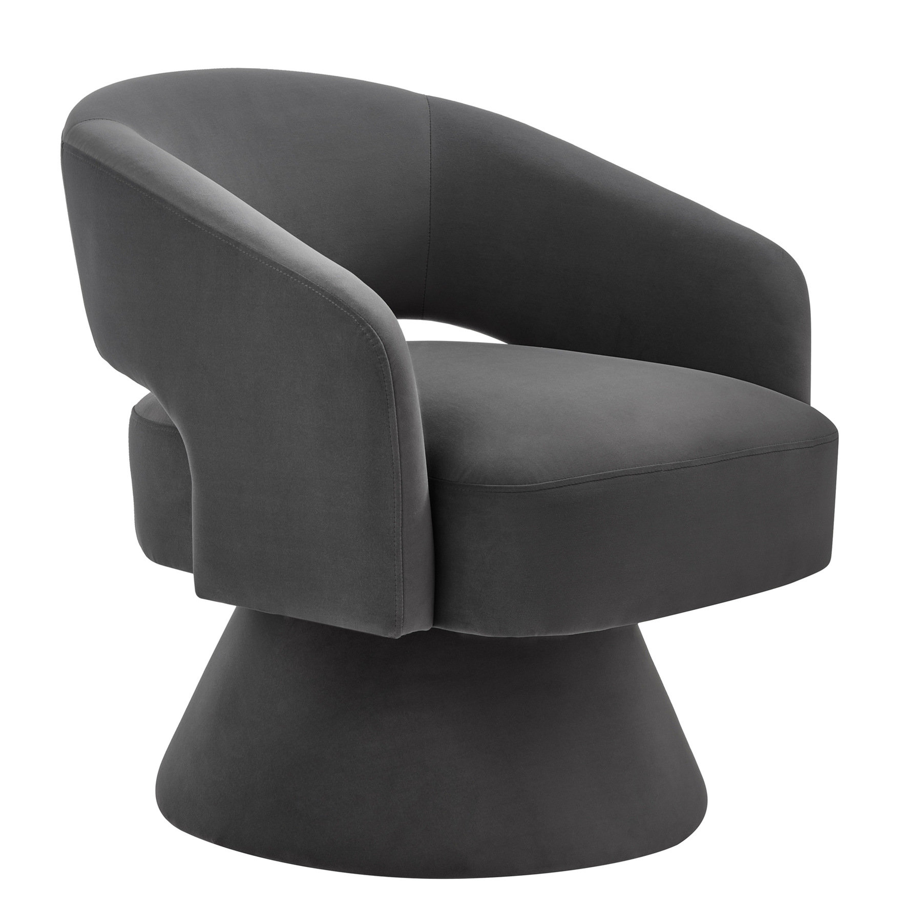 Mercer41 360 Degree Rotating Navy Velvet Accent Chair, Modern For ...