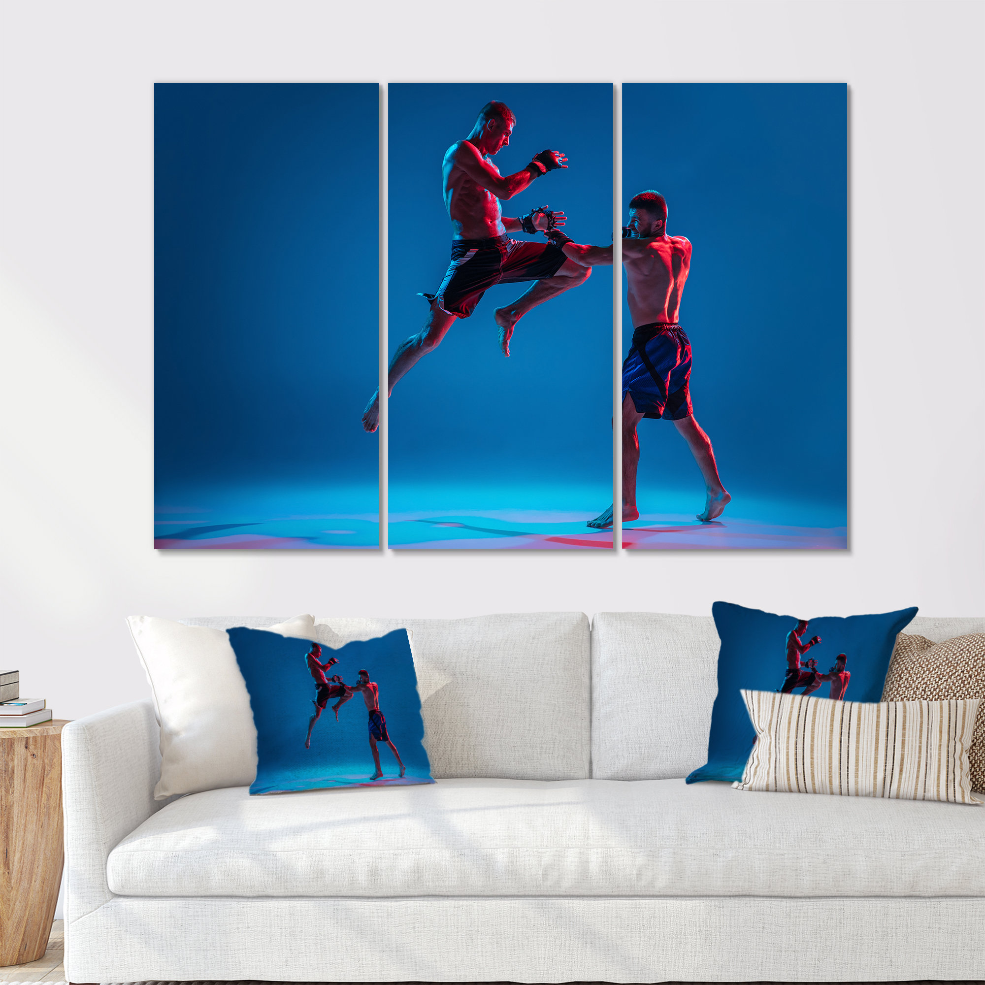Latitude Run® Two Mma Fighters Boxing - Sport Boxing Wall Art Living ...