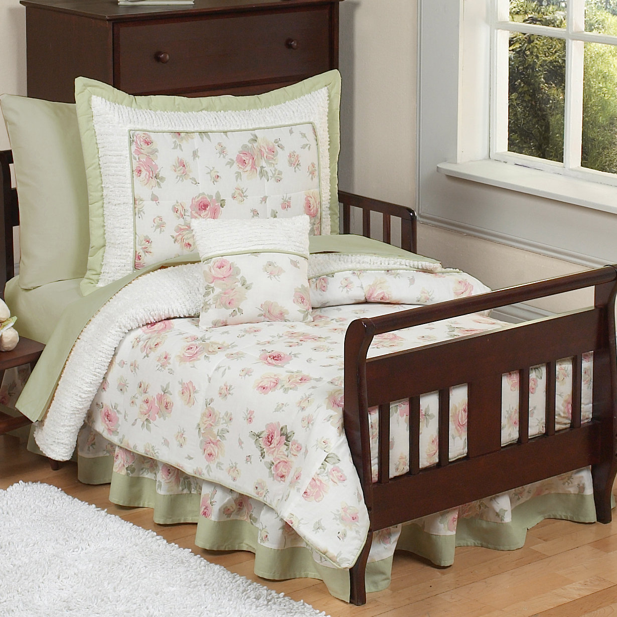 Sweet Jojo Designs Riley's Roses 5 Piece Toddler Bedding Set | Wayfair