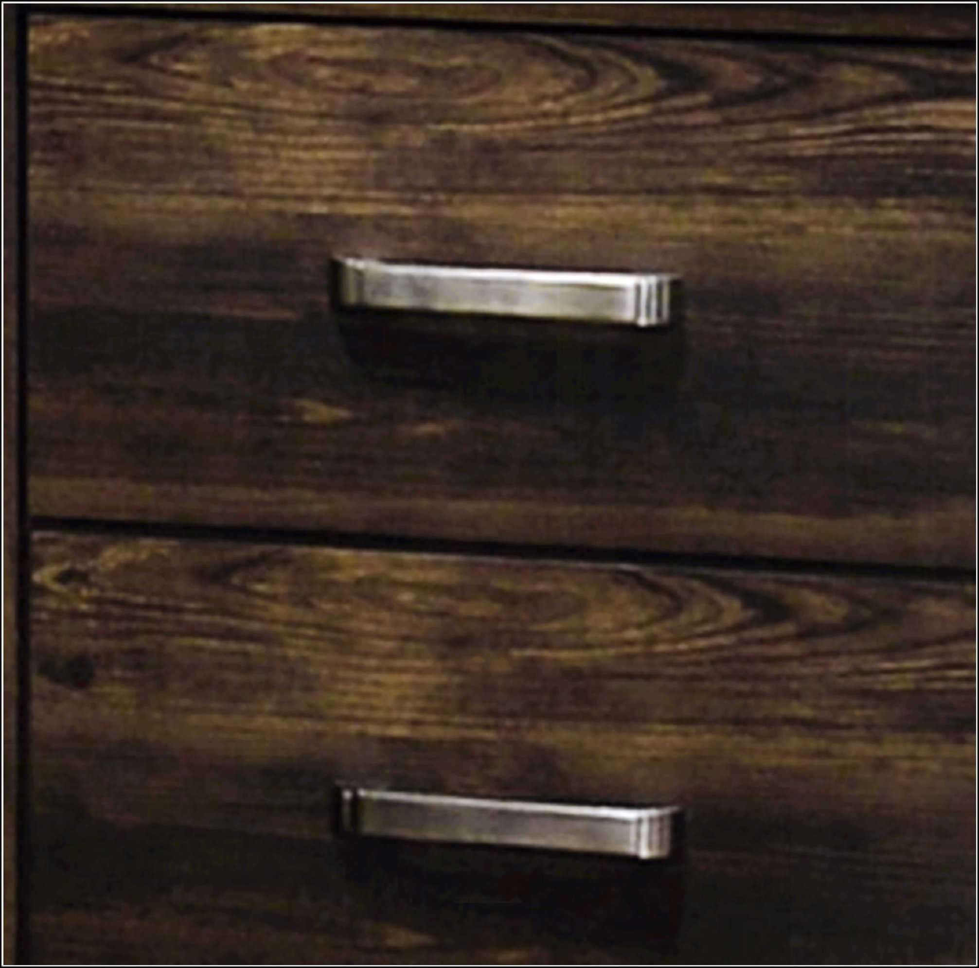 Hokku Designs Transitional Rustic Walnut Finish Two Drawers Wooden ...