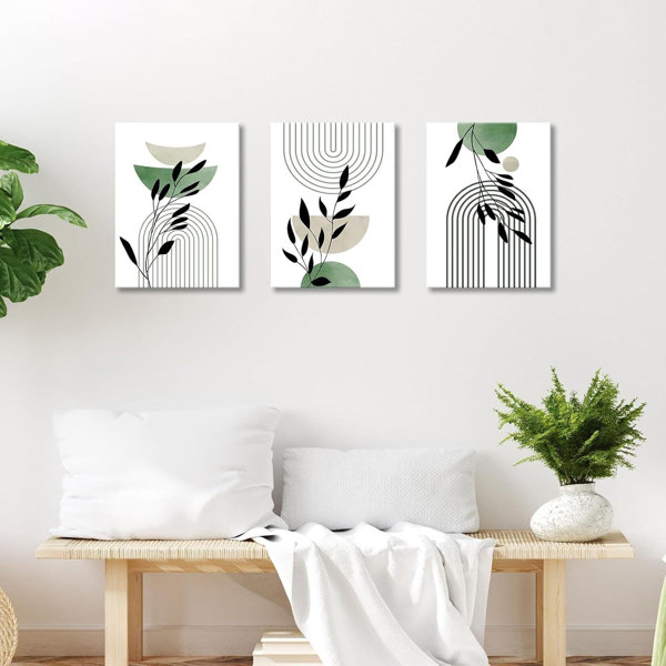 Ebern Designs 3 Piece Dovetail Frame Print on Canvas | Wayfair.co.uk
