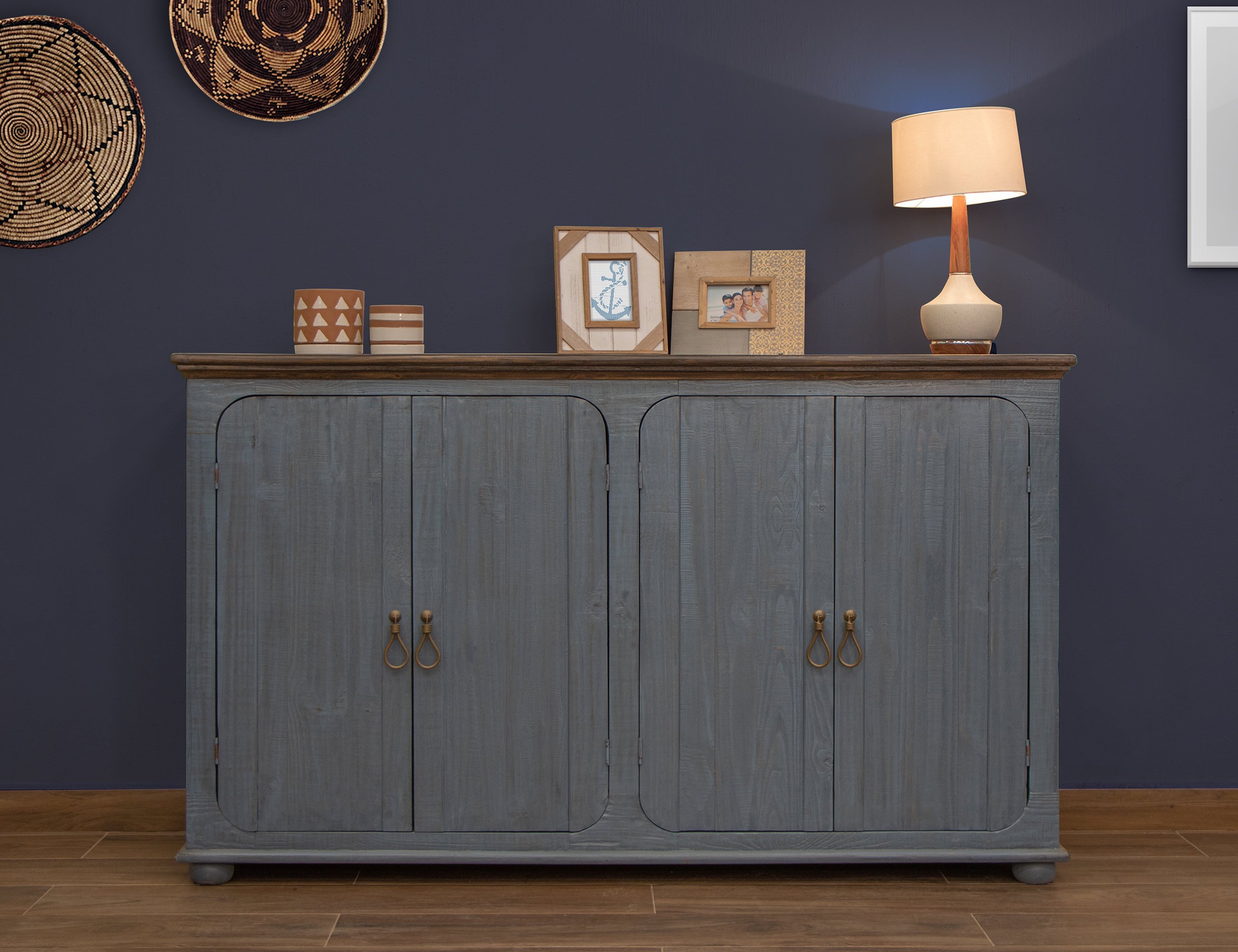 Alcott Hill® Damieon 4 Doors Console, Two Fixed Shelves | Wayfair