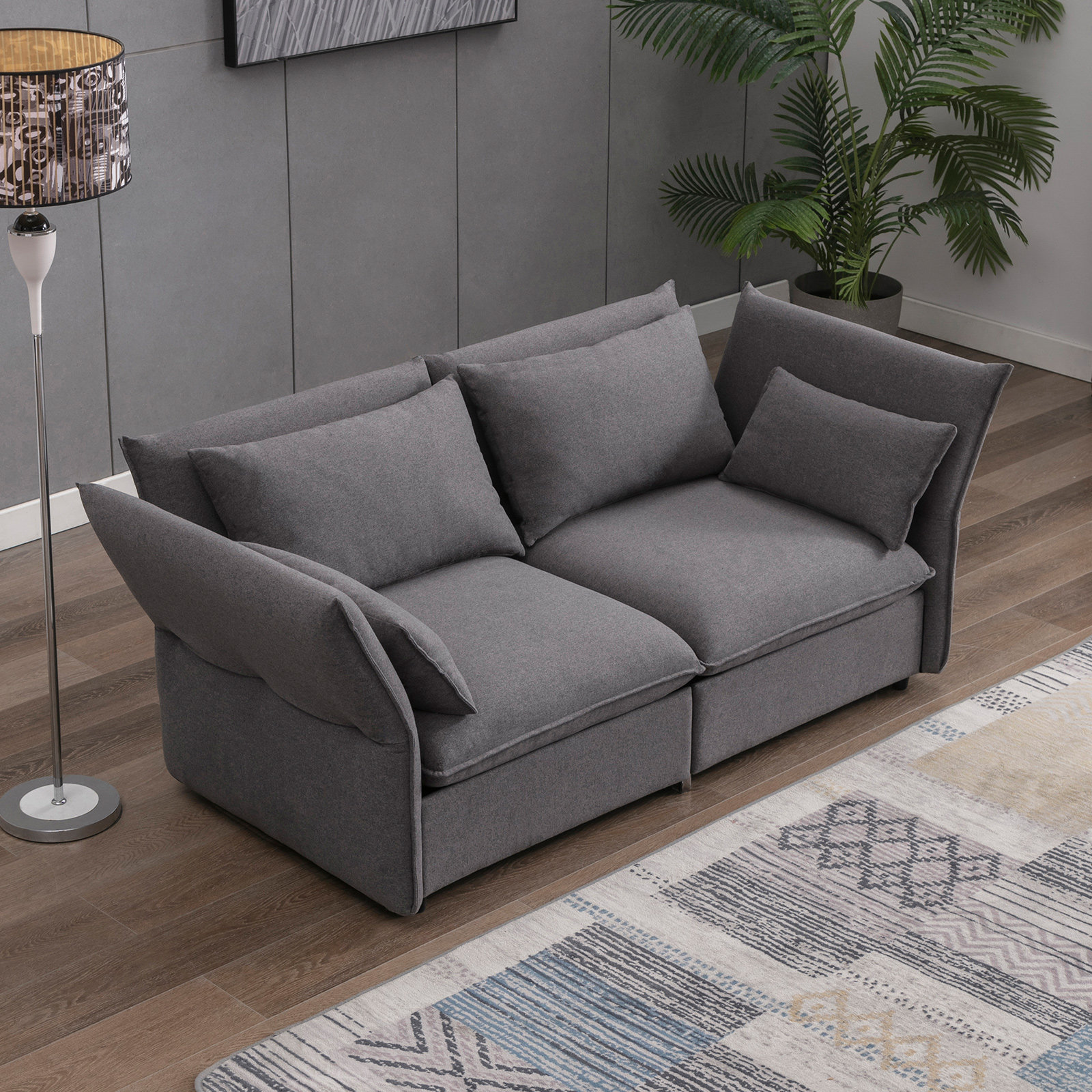 Ebern Designs Living Room Sofa Set, Couch Sets With Pillows ...