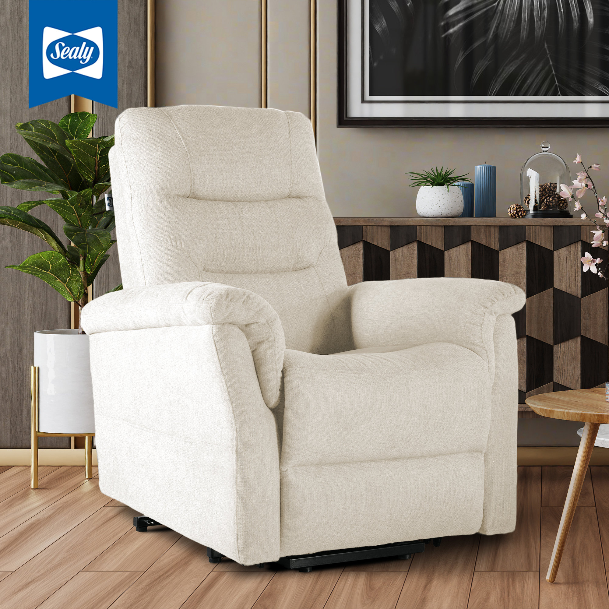 Sealy Posturepedic Amber Power Lift Assist Recliner with Adjustable Leg ...