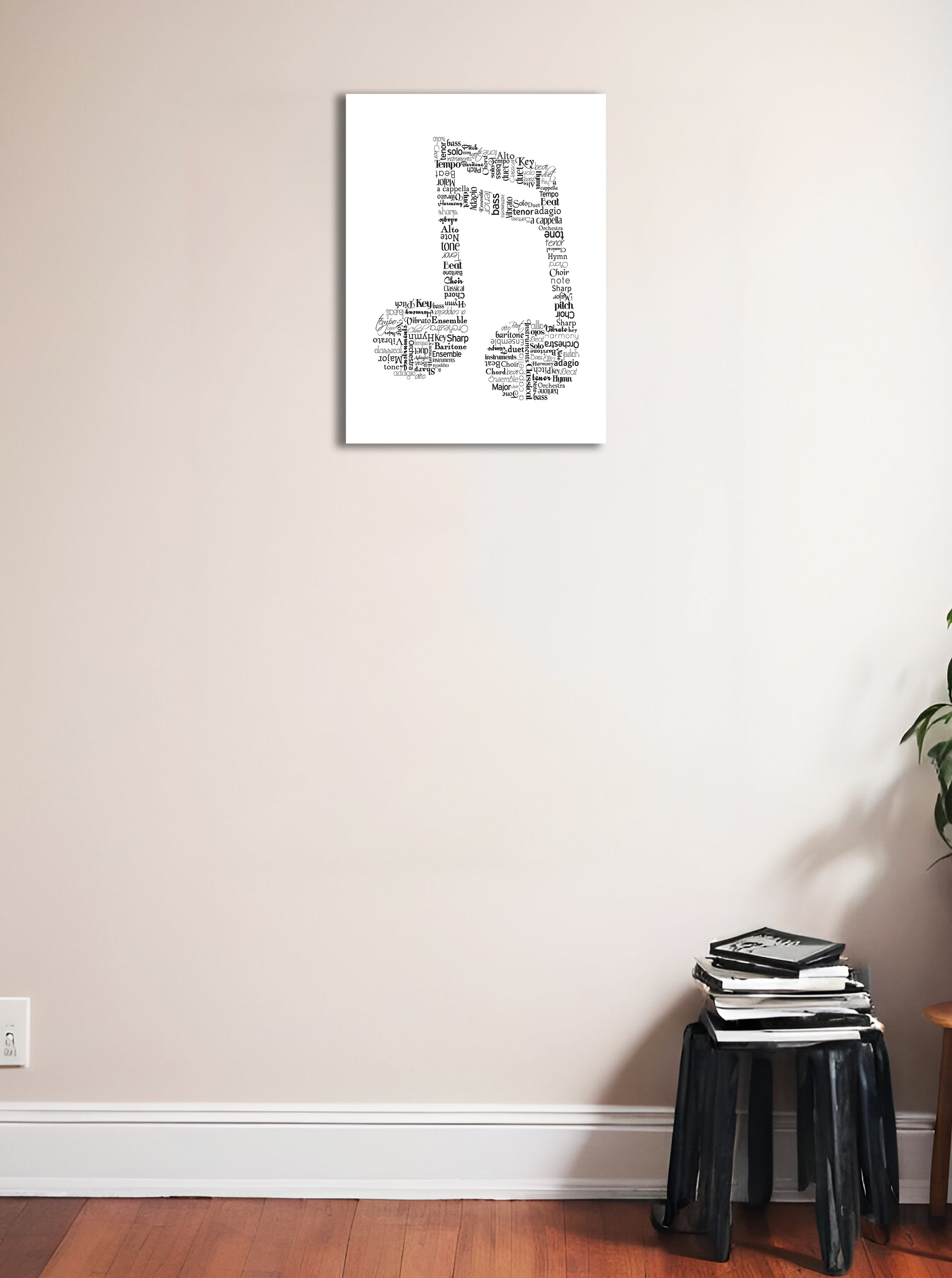 Ebern Designs Music Note Typography by Tenisha - Graphic Art Print on ...