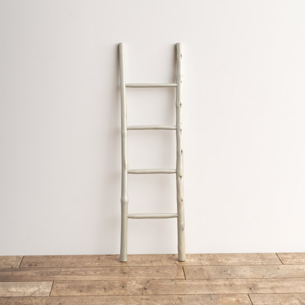 Kelly Clarkson Home Teak Wood Handmade 4 Rack Ladder 18" x 2" x 59 ...