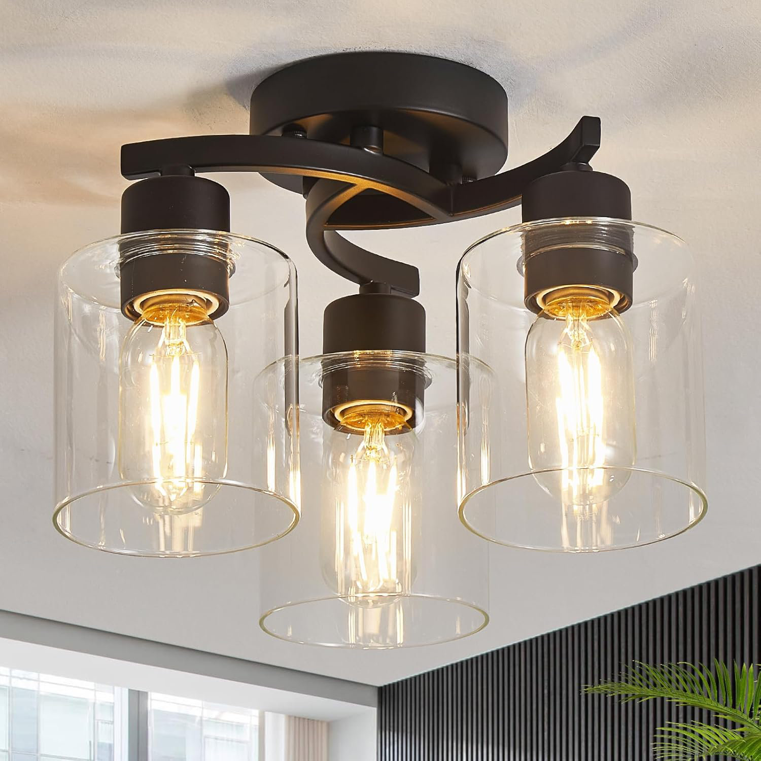 Latitude Run® 3-Light Kitchen Light Fixture, Modern Flush Mount Ceiling ...