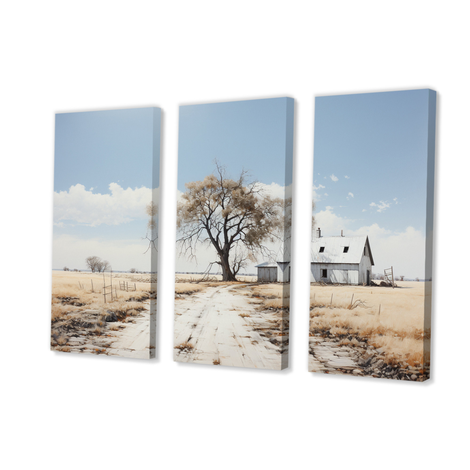 Winston Porter Farmhouse Minimalism Path IV - Farm Canvas Prints Set ...