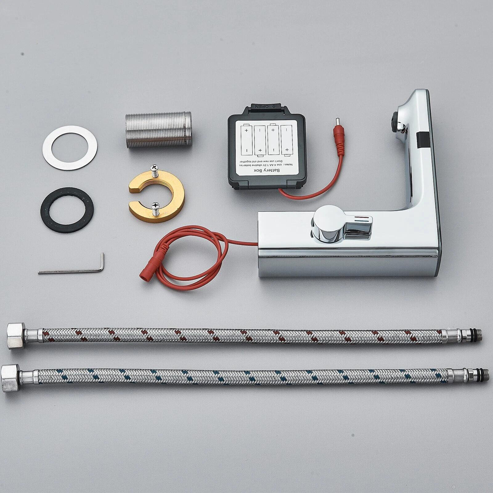 Senlesen Chrome Bathroom Sink Faucet Smart Sensor 1 Hole LED Temp ...