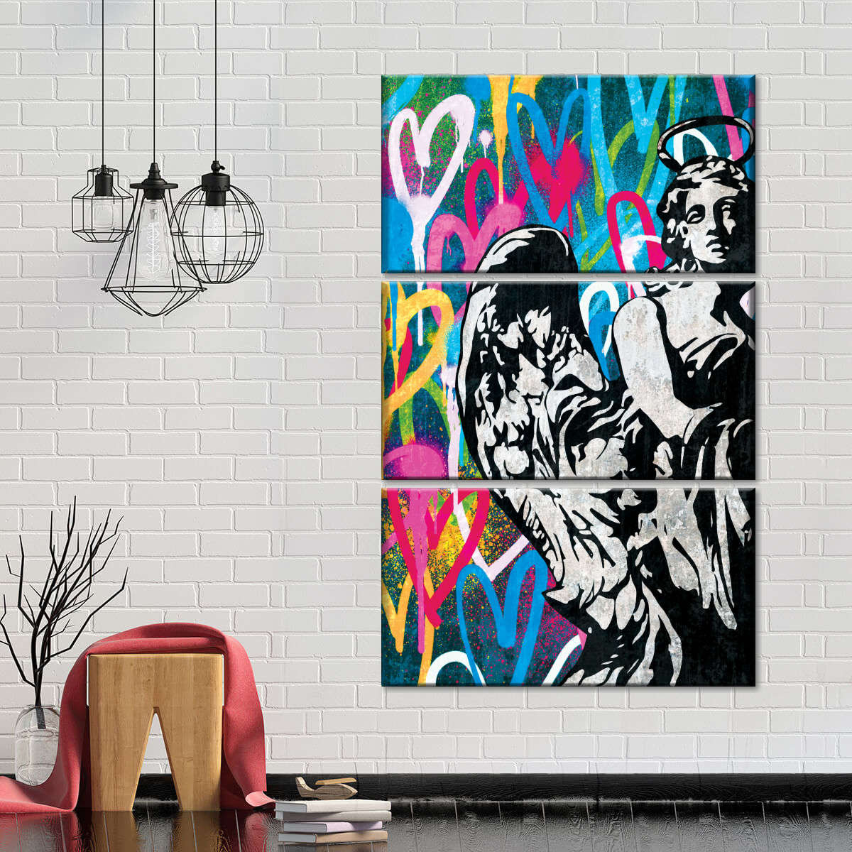 Trinx Angel Graffiti Multi Piece Canvas Print - Wayfair Canada