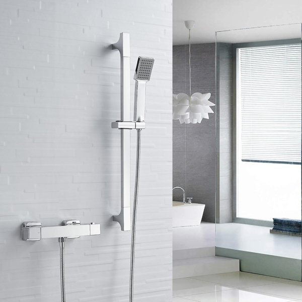 Belfry Bathroom Thermostatic Shower Mixer Set, Square Shower Valve With ...