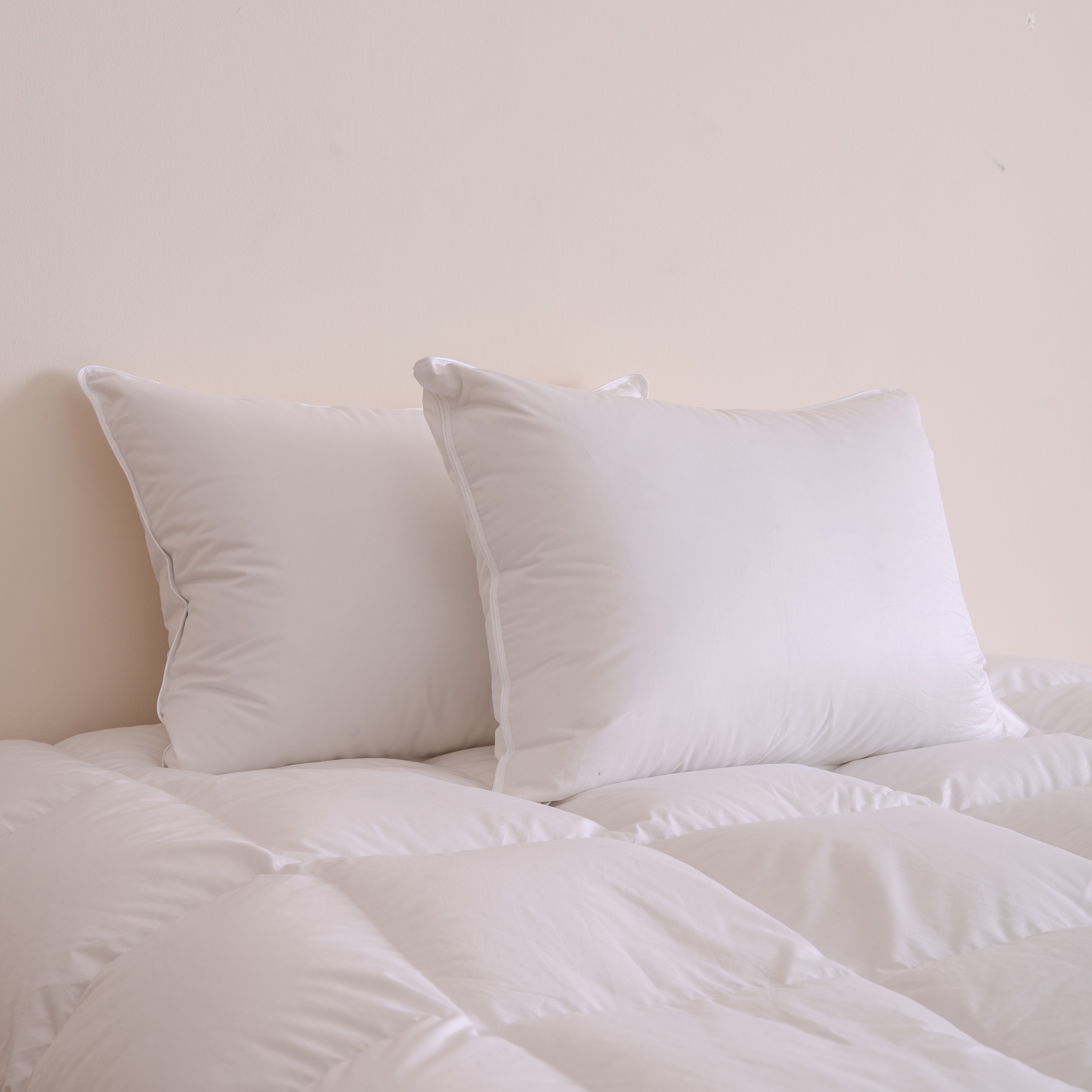 Highland Feather 700 Loft European White Down Pillow 700 TC Cotton ...