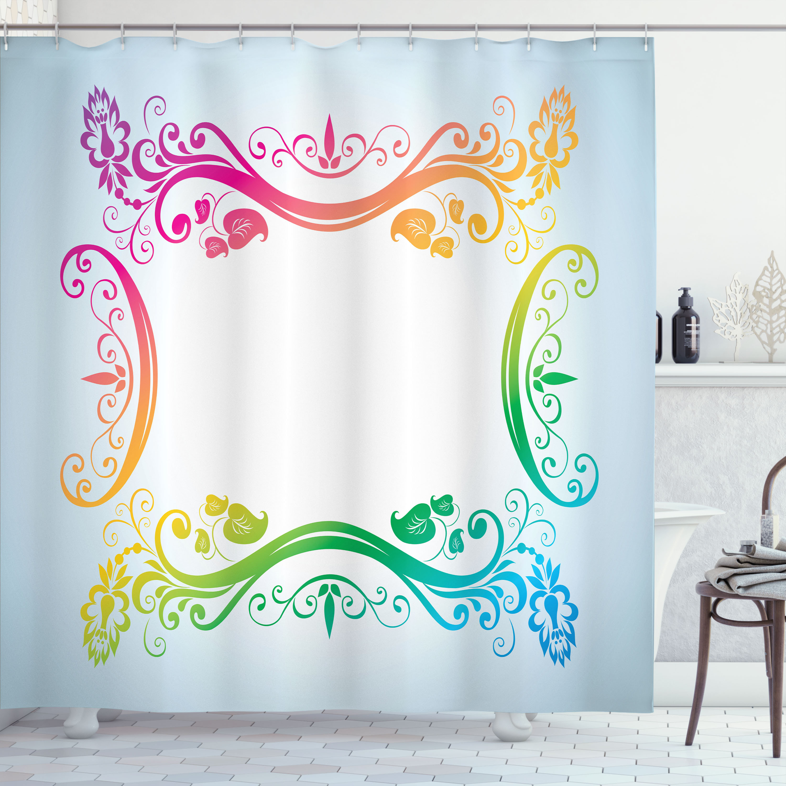 Astoria Grand Vintage Rainbow Shower Curtain Victorian Motif | Wayfair