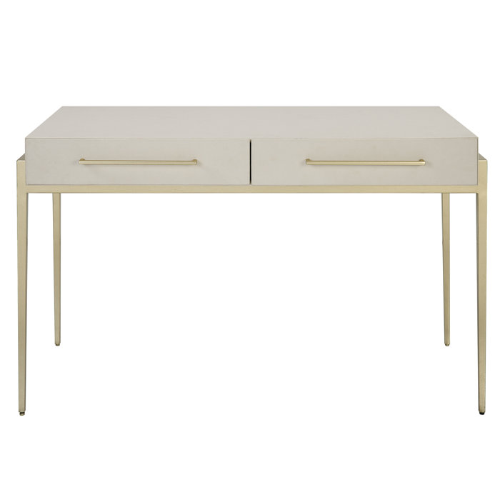 Everly Quinn Raffinee Metal Base Writing Desk | Wayfair