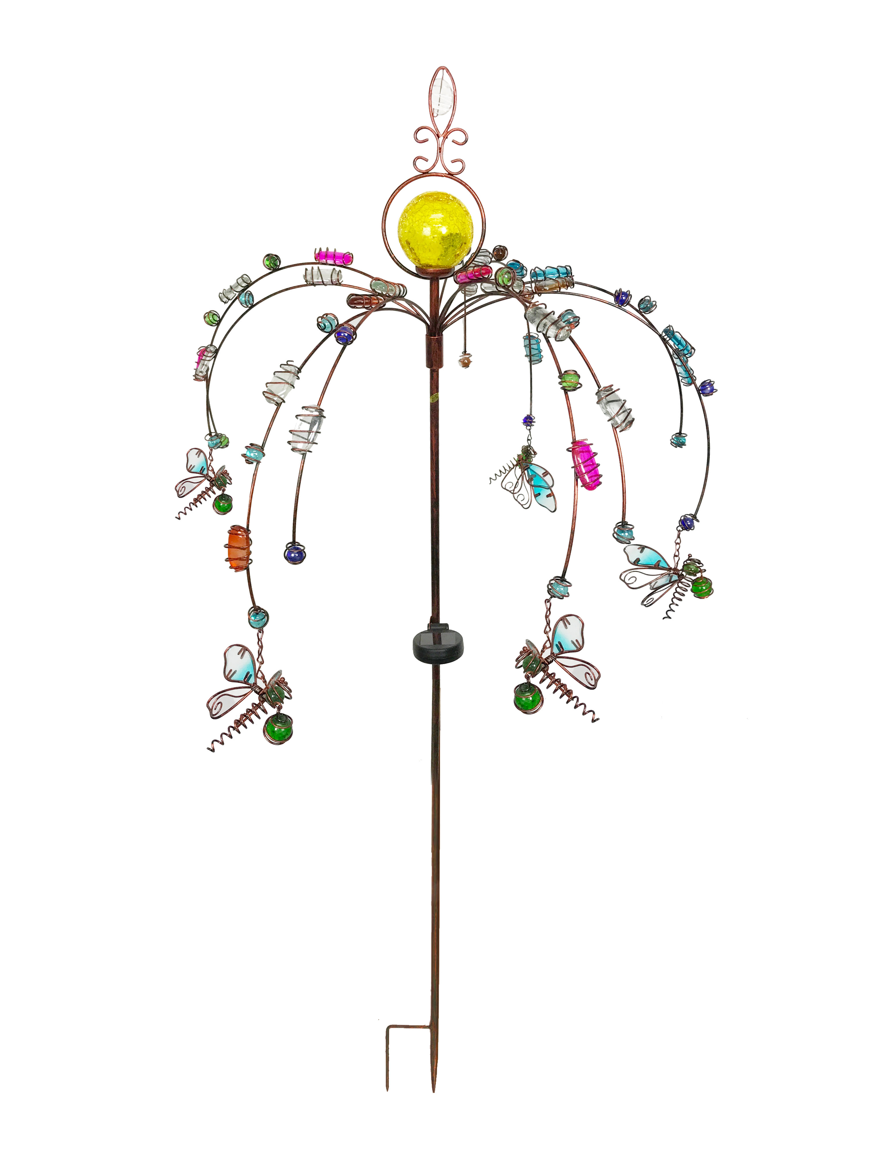 Continental Art Center Solar Lighted Beaded Dragonfly Garden Stake ...