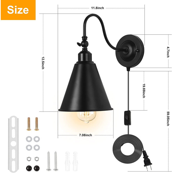 Williston Forge Eniel Plug-in Barn Light | Wayfair