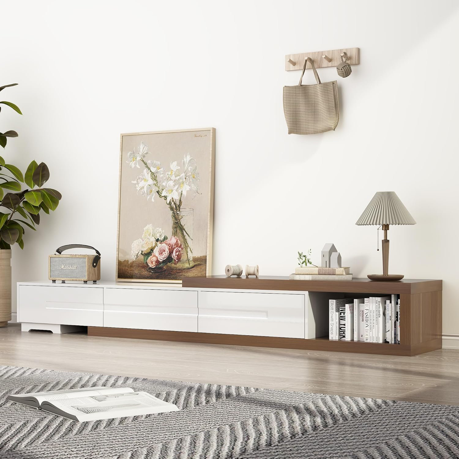 Red Barrel Studio® Extendable TV Stand, Modern Entertainment Center for ...