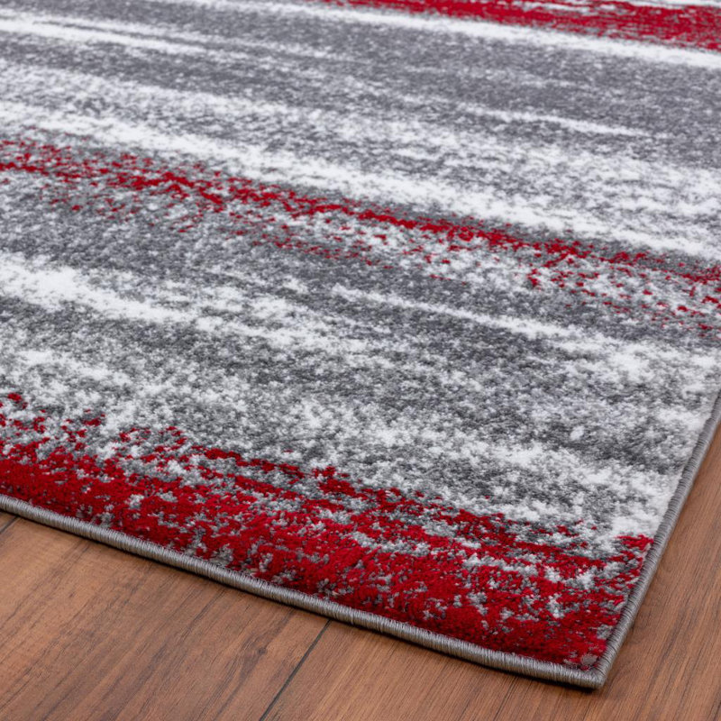 17 Stories Elkmont Performance Red/Gray Rug | Wayfair