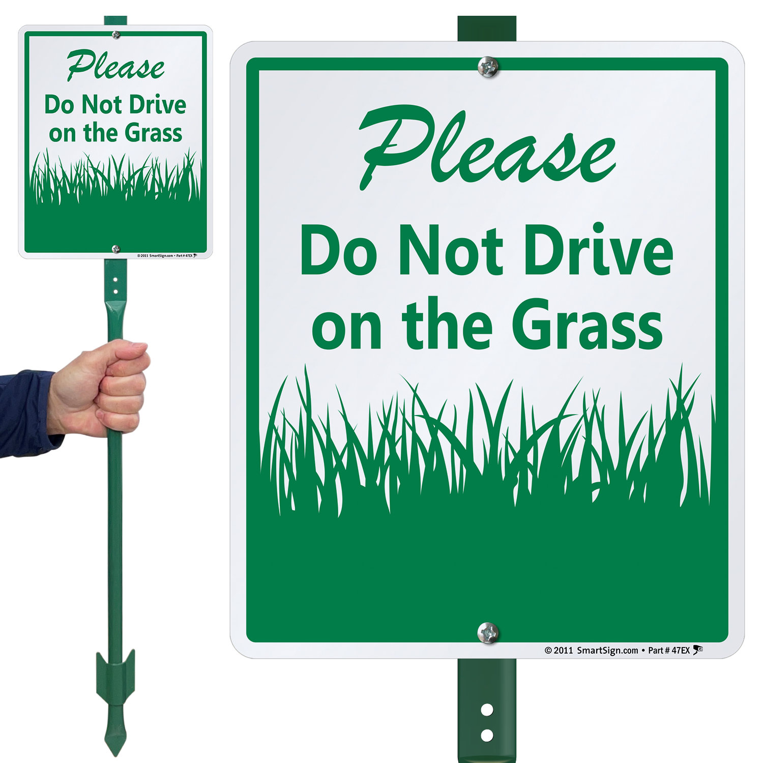 SmartSign Please Do Not Drive on the Grass Sign and Stake Kit | Wayfair