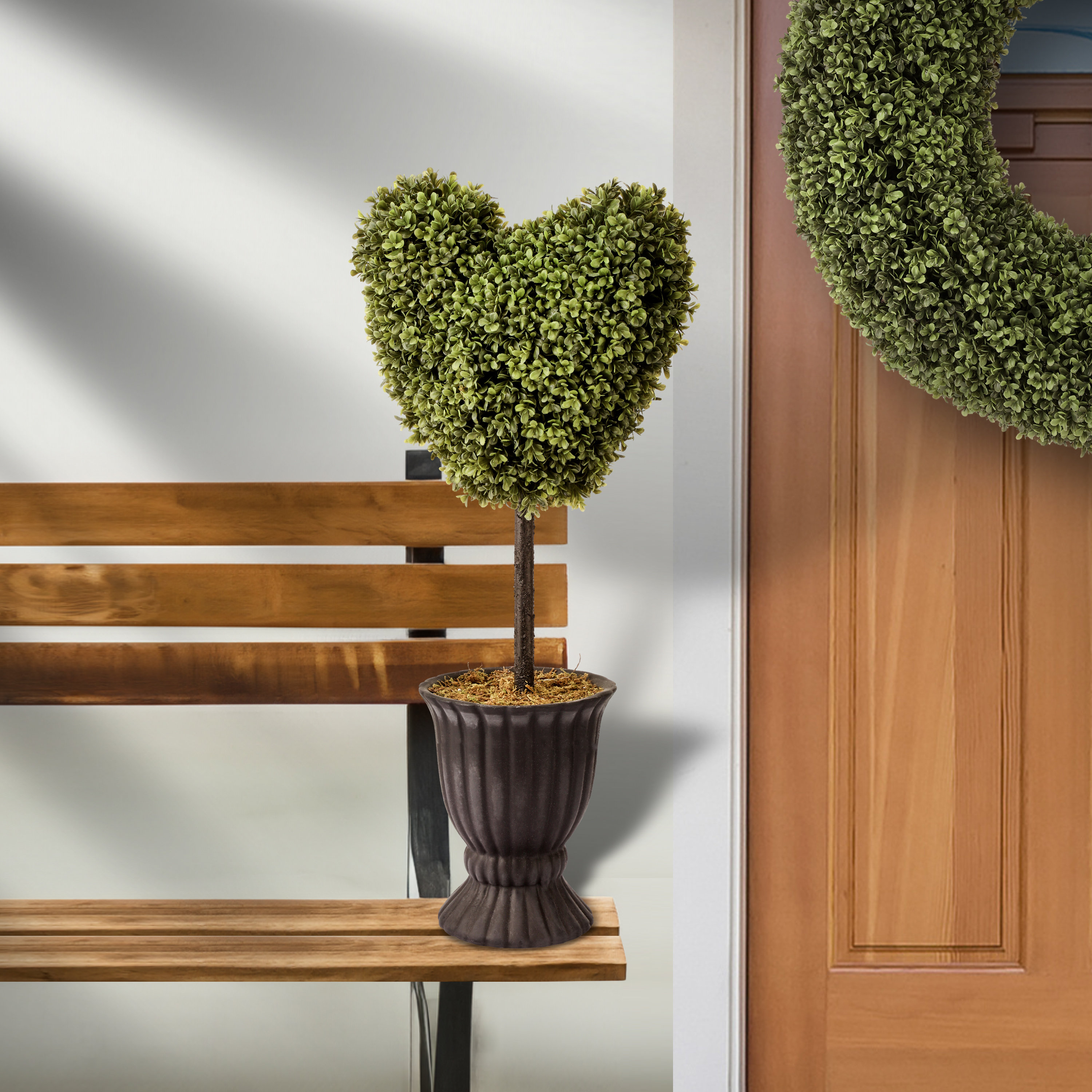 Primrue 30'' Faux Heart Boxwood Topiary in Pot | Wayfair