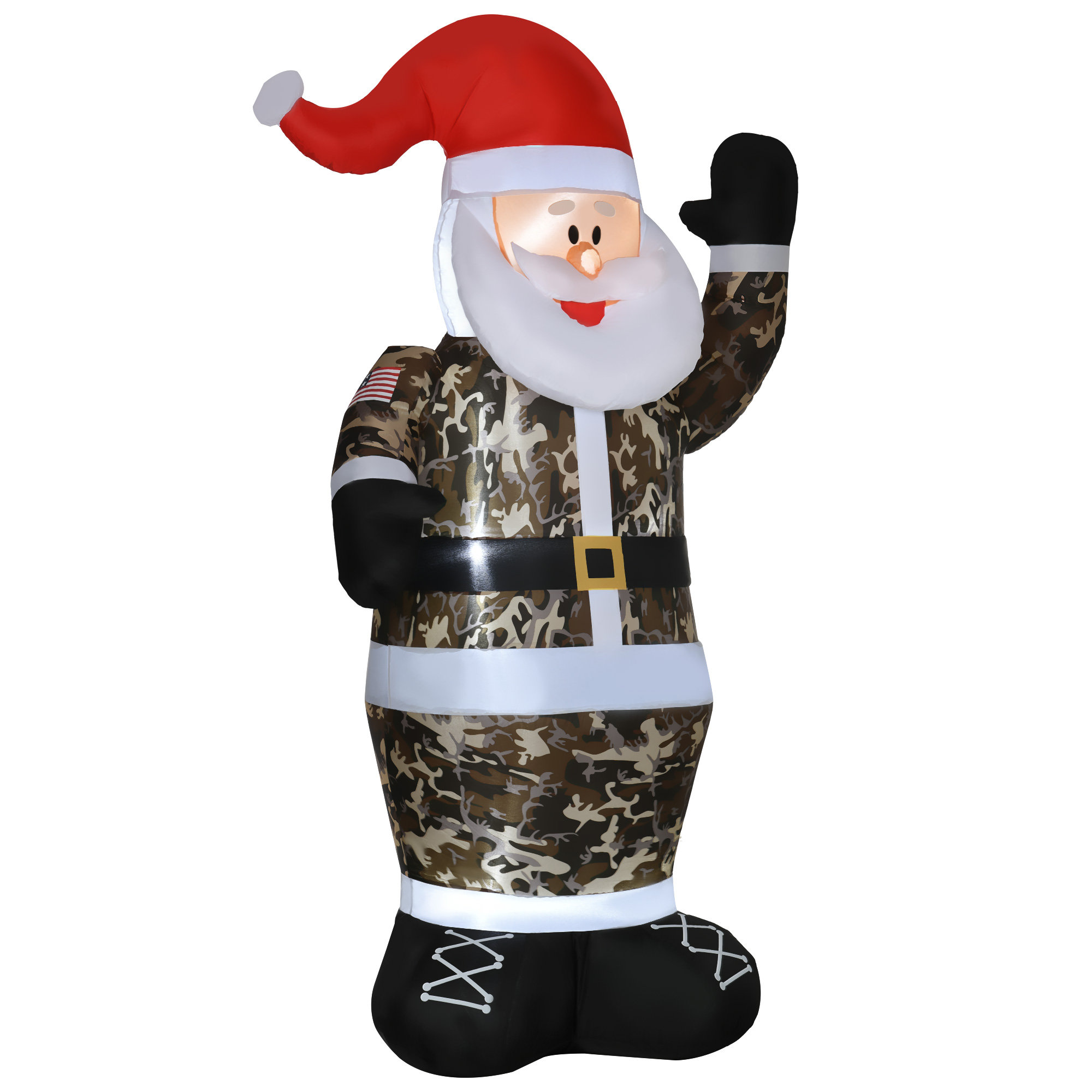Union Rustic Outdoor Decorations Santa Claus Wearing Camouflage | Wayfair