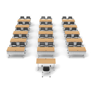 TeamWORK Tables 31 Person Training Meeting Seminar Tables with Modesty ...