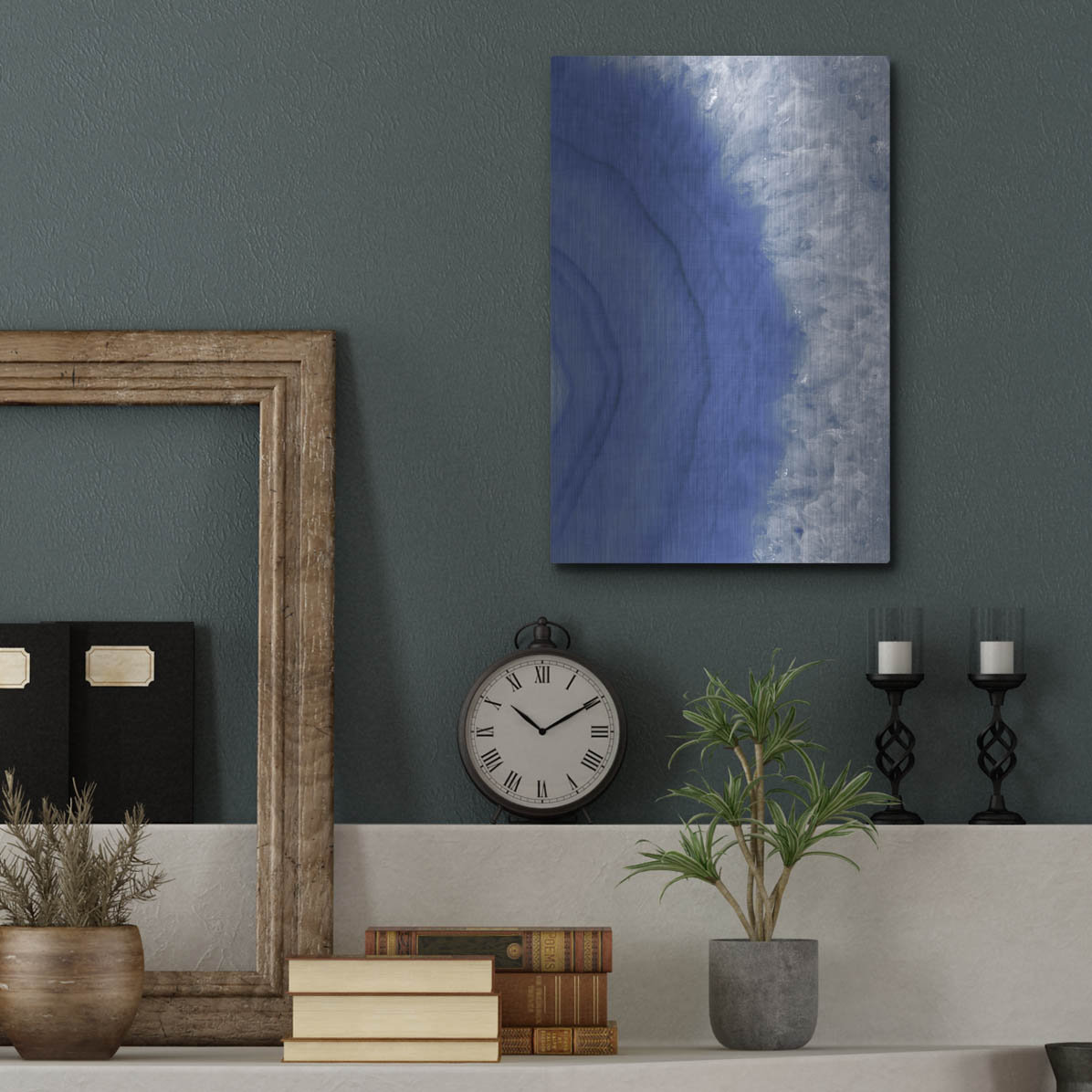 Latitude Run® 'Agate Geode 2 Navy' by Wild Apple Portfolio Metal Wall Art | Wayfair