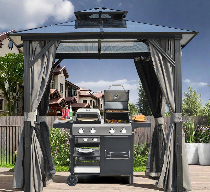 IRHOMA Pavillon de jardin pour barbecue 8 x 8 pi: un abri pour barbecue ...